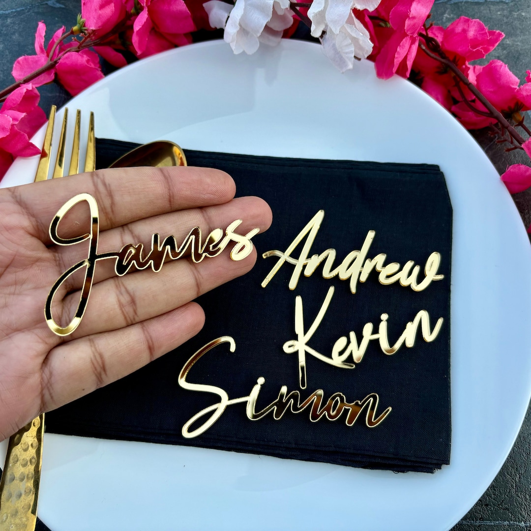 Laser Cut Acrylic Wedding Place Cards: Personalized Name Sign - Etsy UK