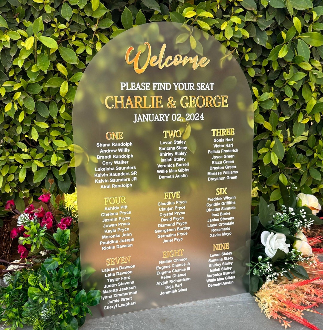 Arch Wedding Seating Chart, Table Seating Chart, Alphabetical Seating ...