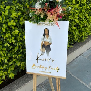 Custom Acrylic Birthday Party Welcome Sign: Gold 3D Lettering - Etsy