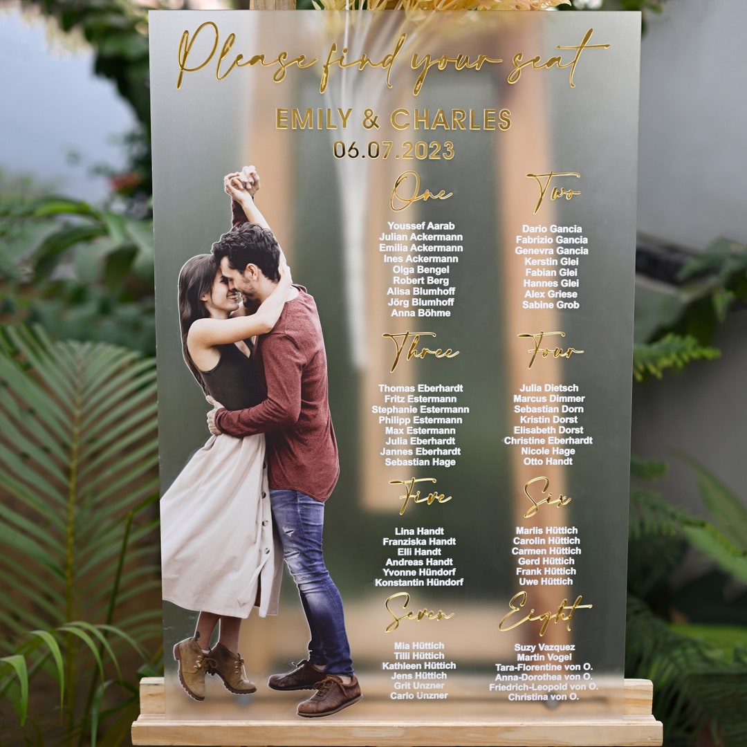 Frosted Acrylic Seating Chart, Wedding Seating Chart, Seating Chart ...