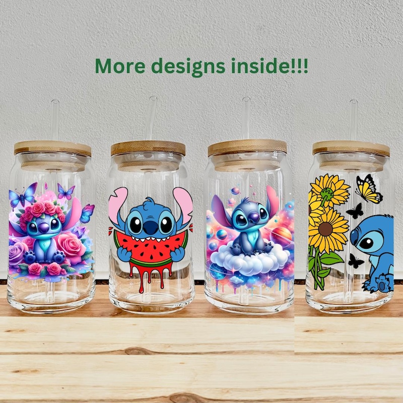 Stitch Drinking Boba - Etsy