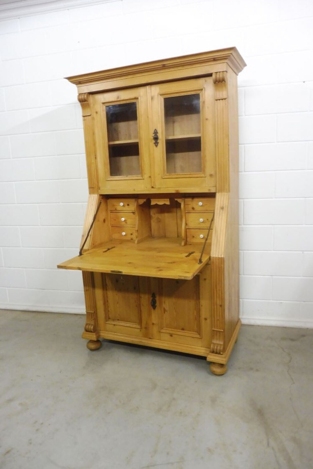 Softwood Secretary Desk Cupboard Writing Cupboard Desk Kitchen Cupboard ...