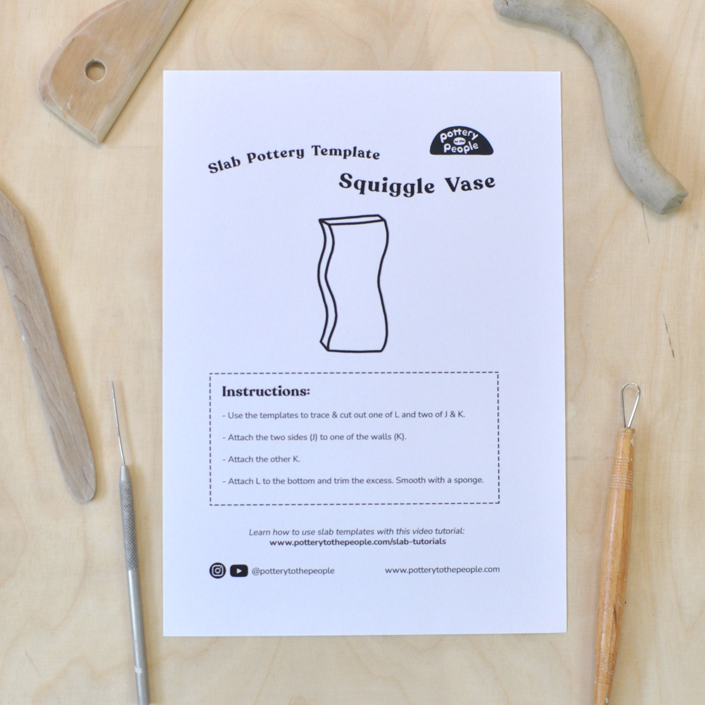 Squiggle Vase Template // Slab Pottery Template // Pottery - Etsy UK