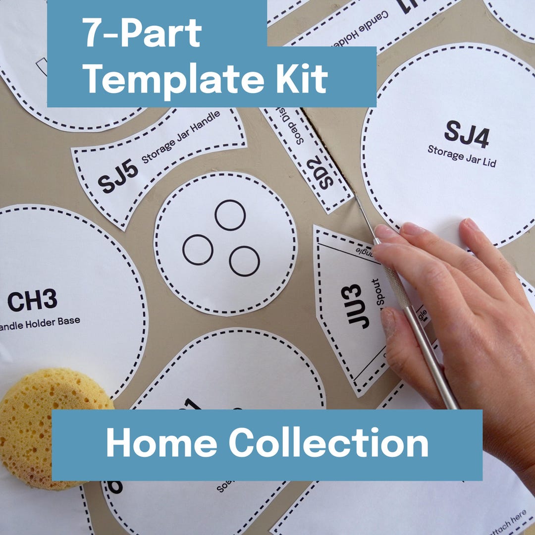 Printable Pottery Template Kit for Slab Building -- Home Collection - Etsy