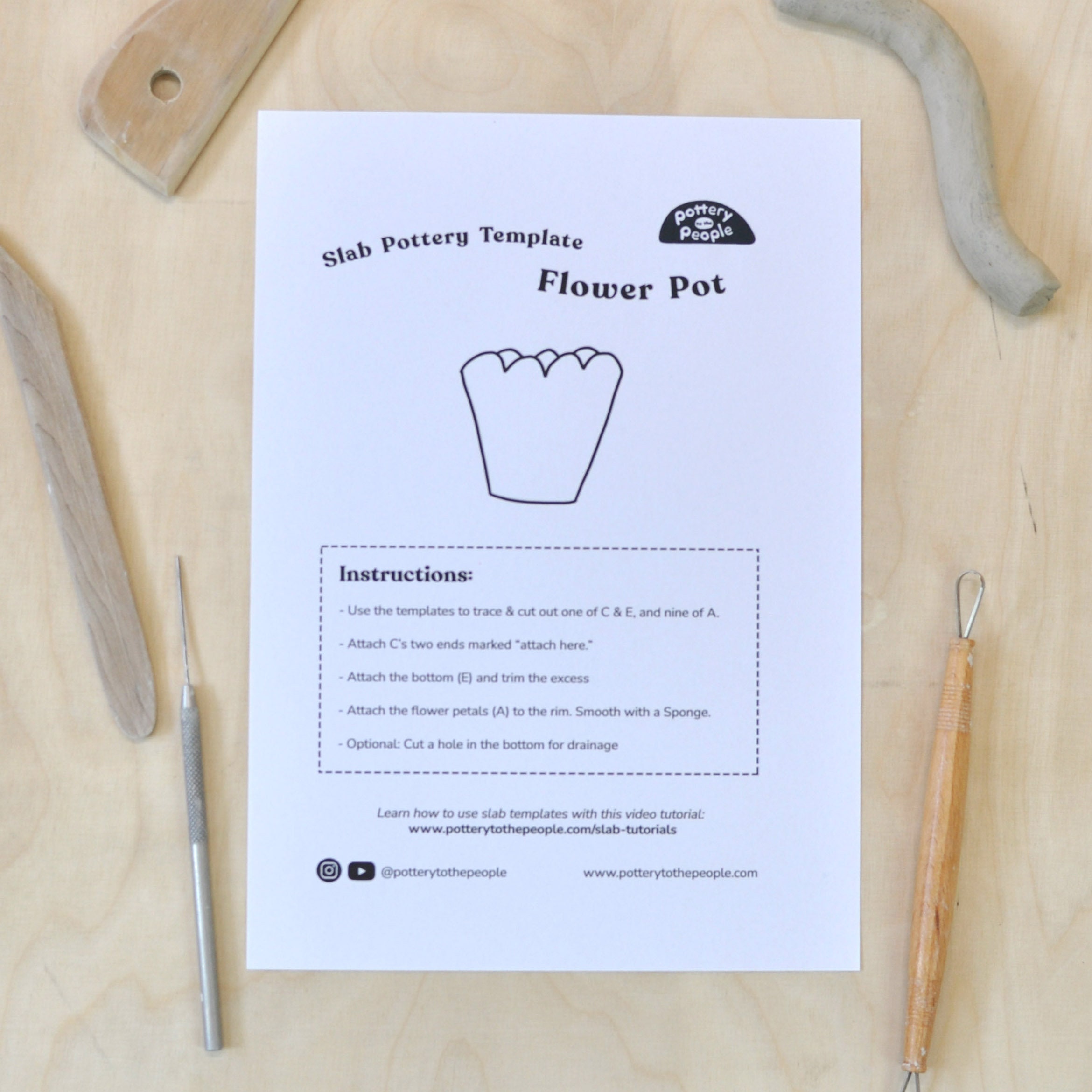 Flower Pot Writing Template