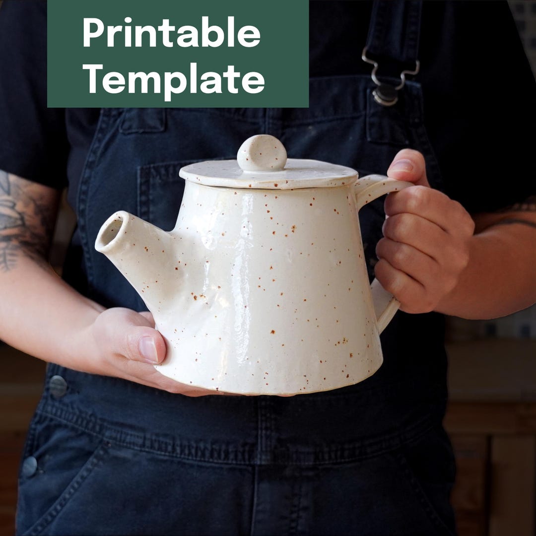 Printable Pottery Template + Video Tutorial -- Grounded Teapot - Etsy