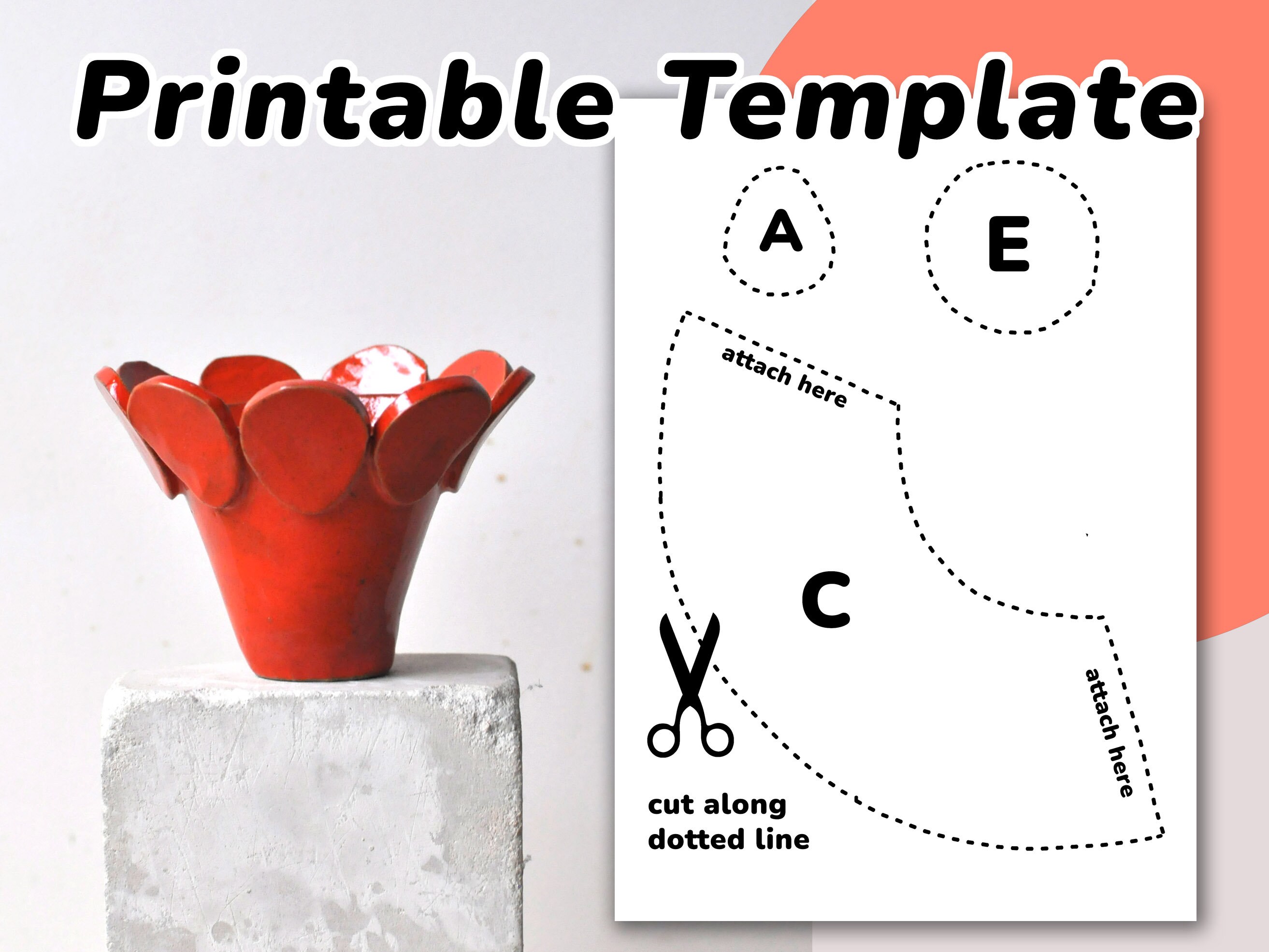 Flower Pot Template // Slab Pottery Template // Pottery Tools - Etsy