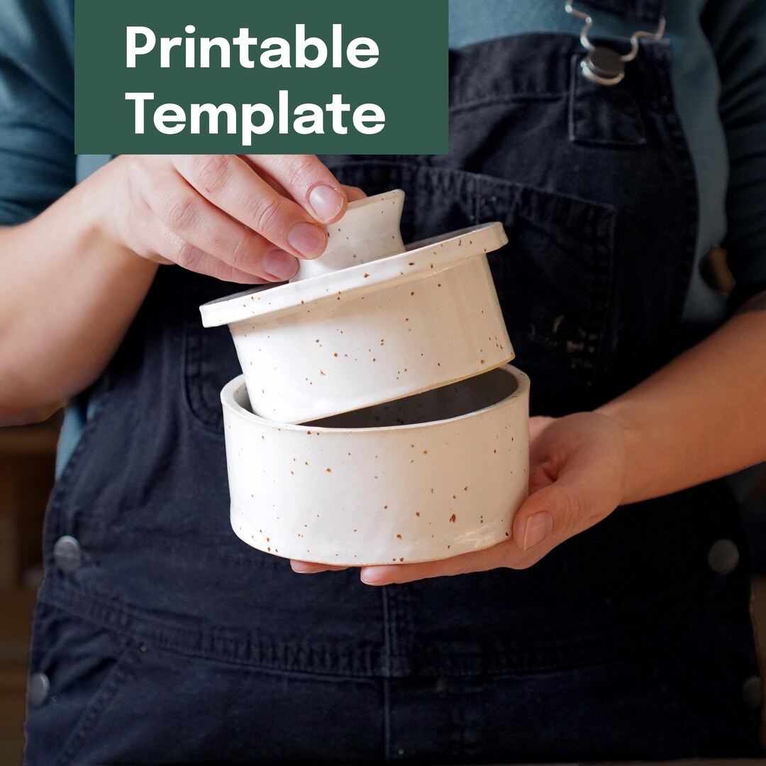 Printable Pottery Template + Video Tutorial -- Butter Keeper - Etsy