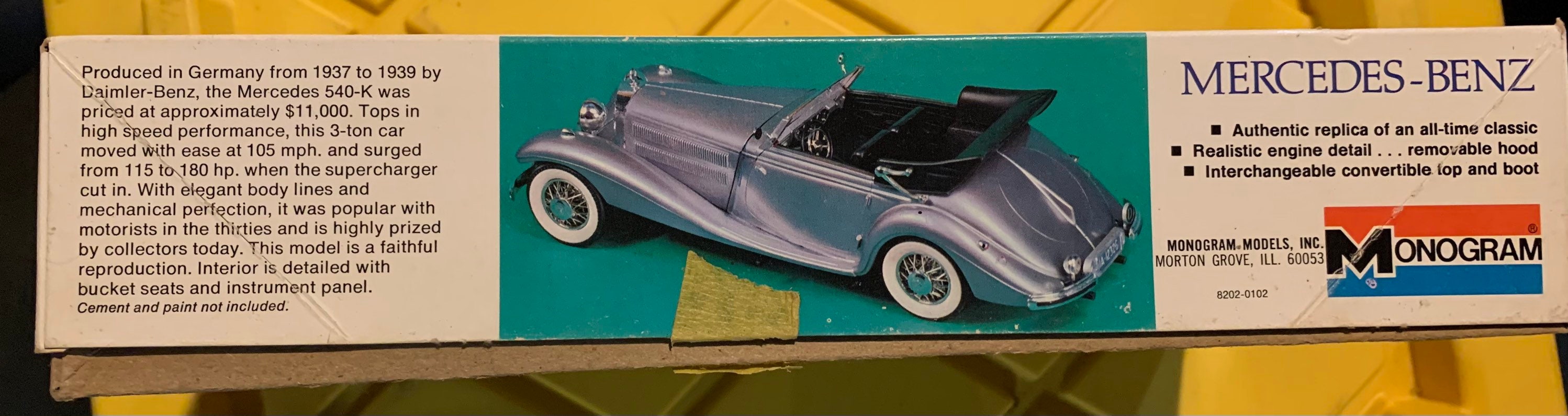 Monogram Vintage NOS MERCEDES-BENZ 1939 Supercharged 540-k 1/24 Model ...