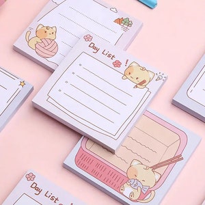 Cute Cartoon Cat Sticky Notes, Post-it Notes, Daily Schedule - Etsy