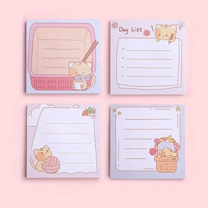 Cute Cartoon Cat Sticky Notes, Post-it Notes, Daily Schedule - Etsy