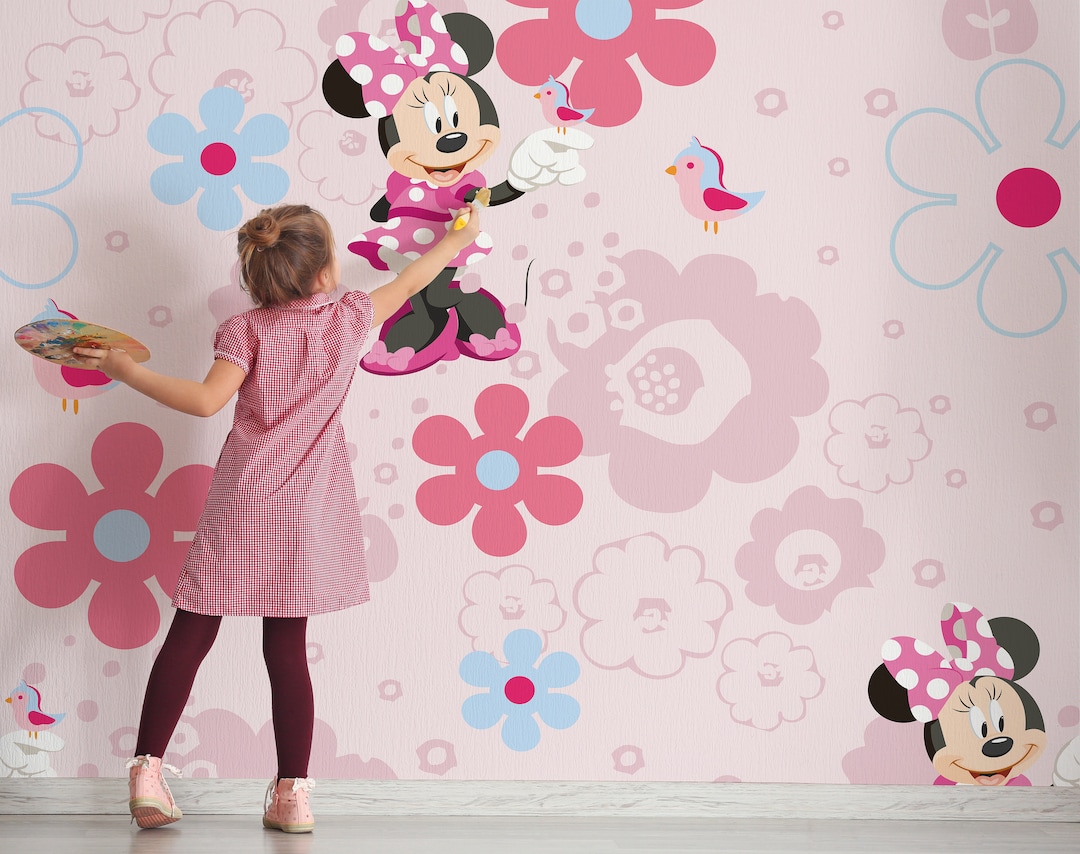Cartoon Pink Wallpaper Kids Wallpaper Peel and Stick Nursery - Etsy