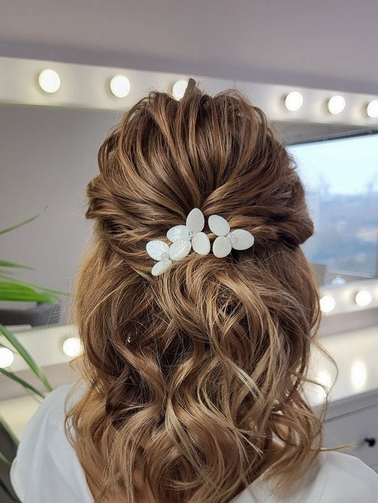 Mother of Pearl Bridal Hair Pins, Wedding Hair Piece, A Set of 3 ...