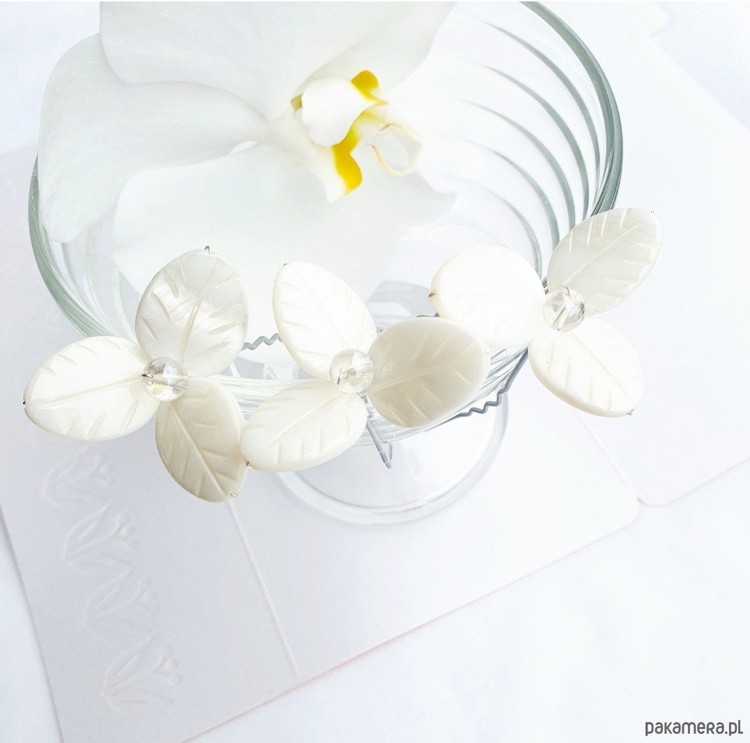 Mother of Pearl Bridal Hair Pins, Wedding Hair Piece, A Set of 3 ...