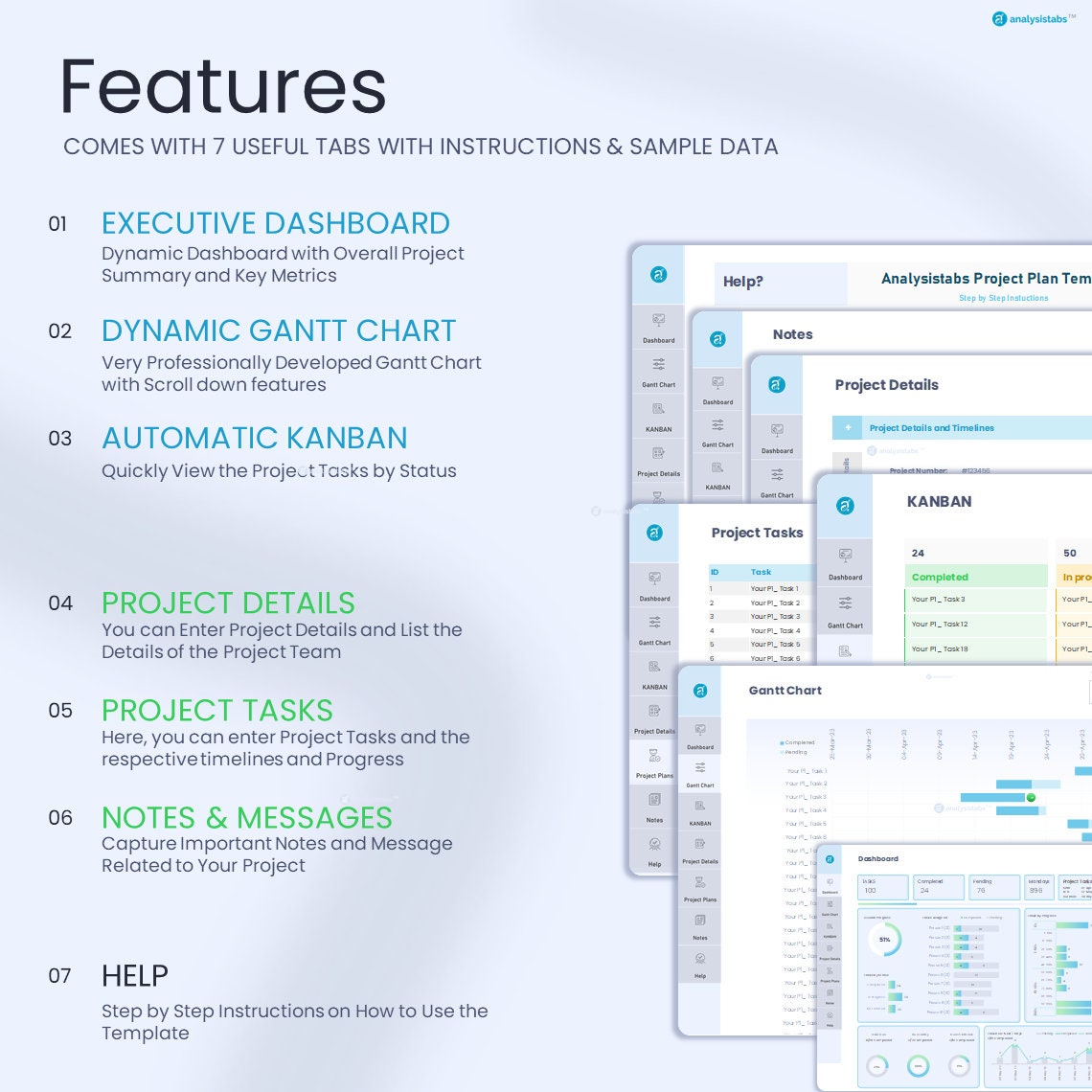 Project Plan Excel Template project Tracker, Tasks Tracker Automated ...