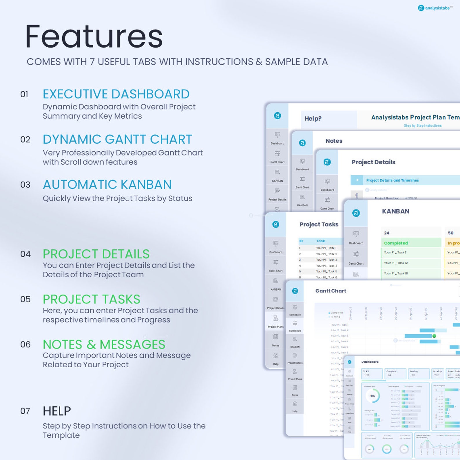 Project Plan Excel Template |project Tracker, Tasks Tracker | Automated ...
