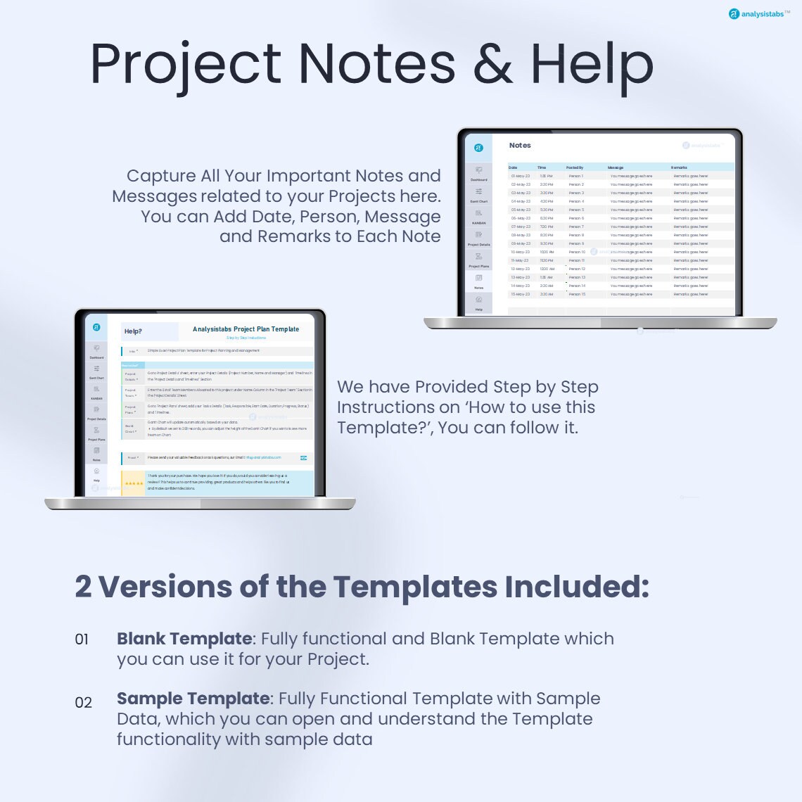 Project Plan Excel Template project Tracker, Tasks Tracker Automated ...