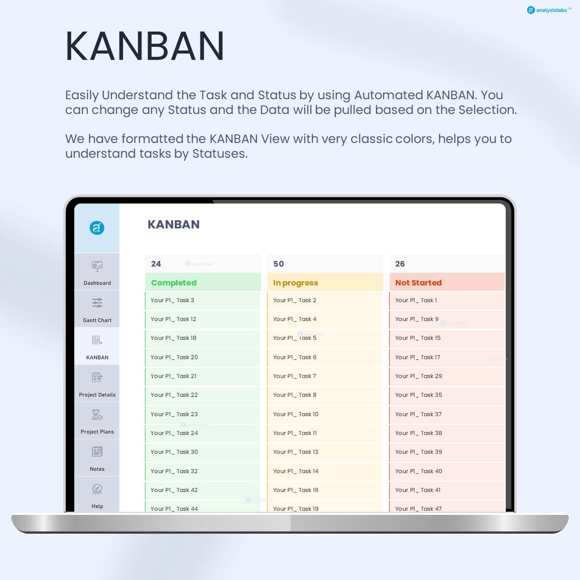 Project Plan Excel Template |project Tracker, Tasks Tracker | Automated ...