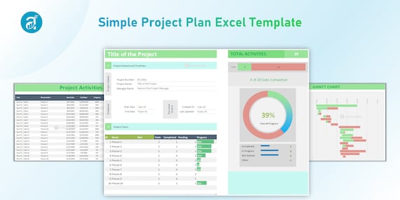 Simple Project Plan Excel Template - Etsy