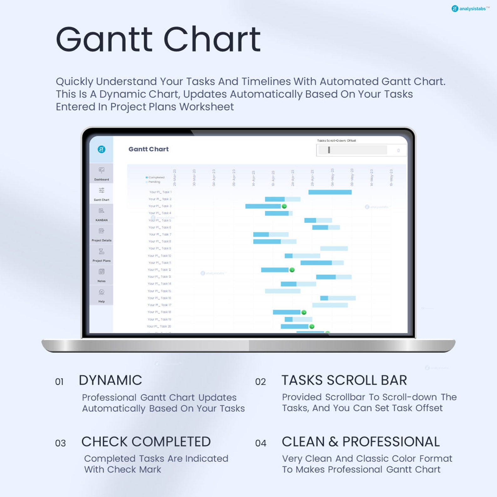 Project Plan Excel Template |project Tracker, Tasks Tracker | Automated ...