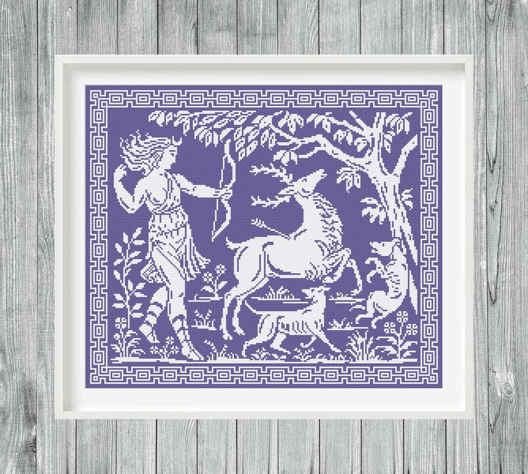 Goddess Diana Cross Stitch Sampler, Artemis Cross Stitch Sampler, Greek ...