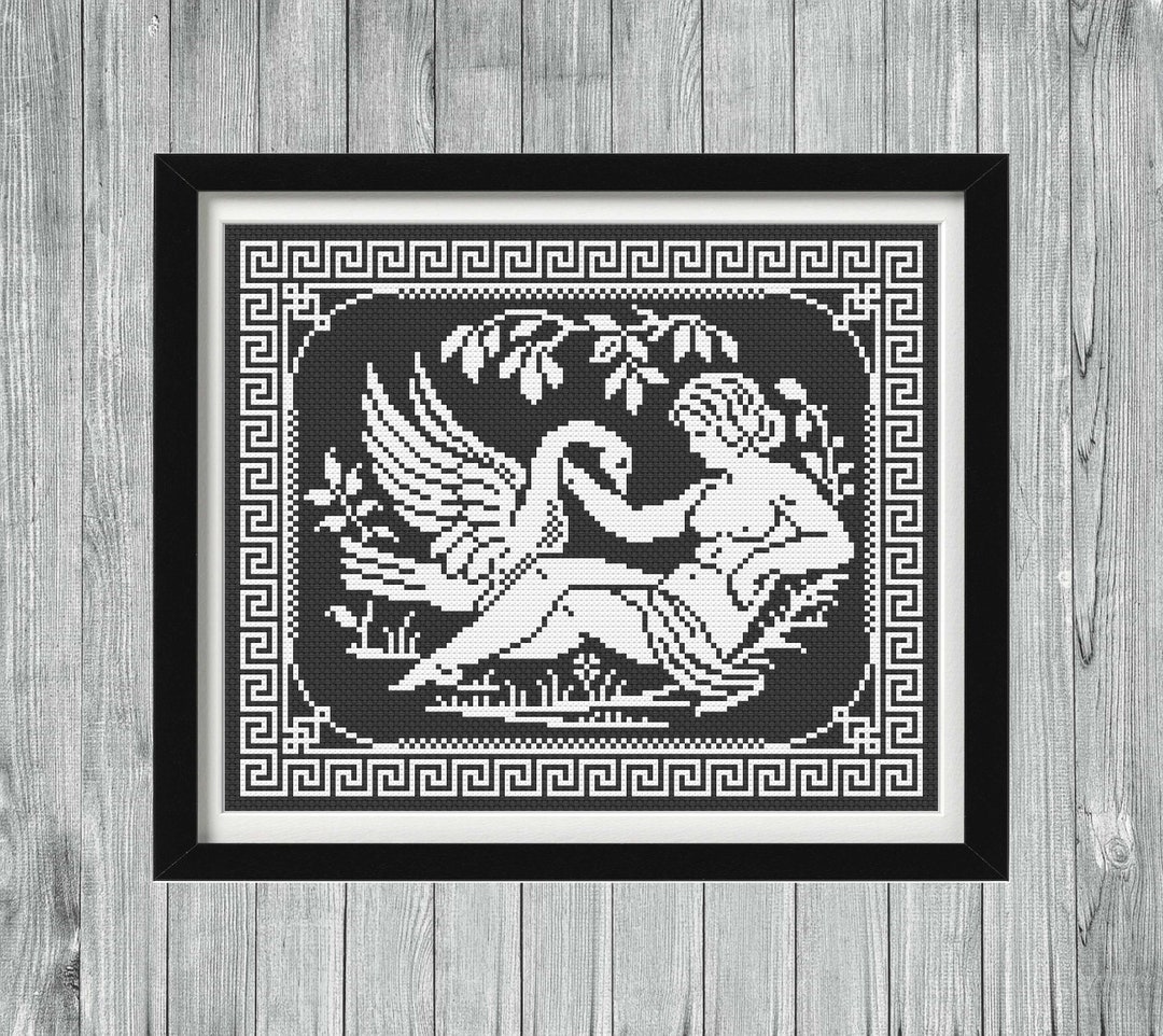 Zeus and Leda Cross Stitch Sampler, Greek Mythology (PDF Pattern) - Etsy