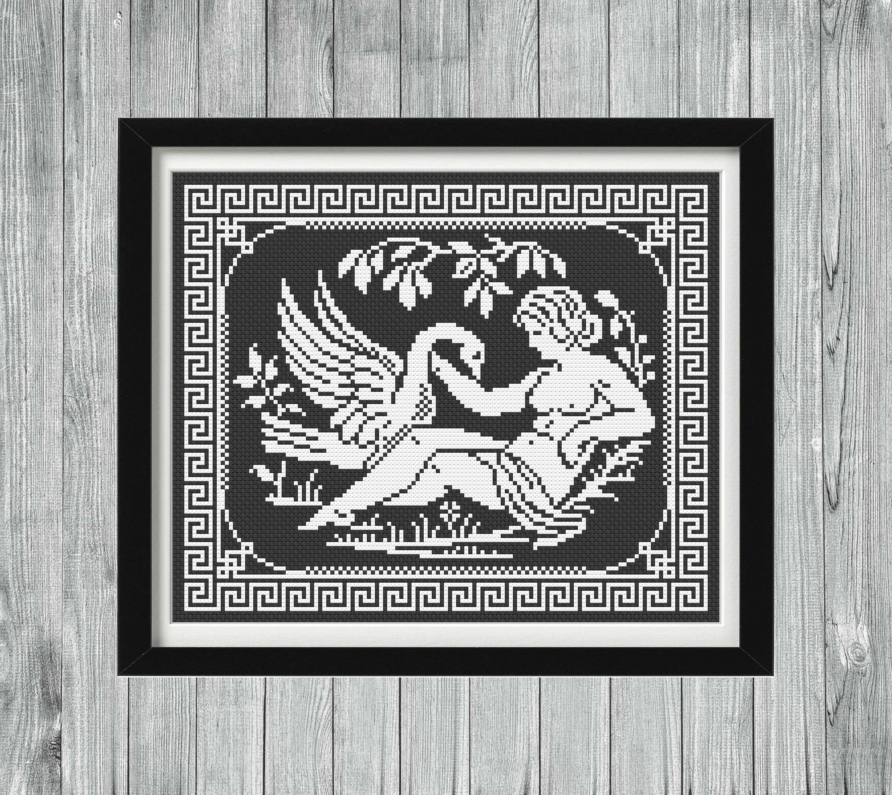 Zeus and Leda Cross Stitch Sampler, Greek Mythology (PDF Pattern) - Etsy