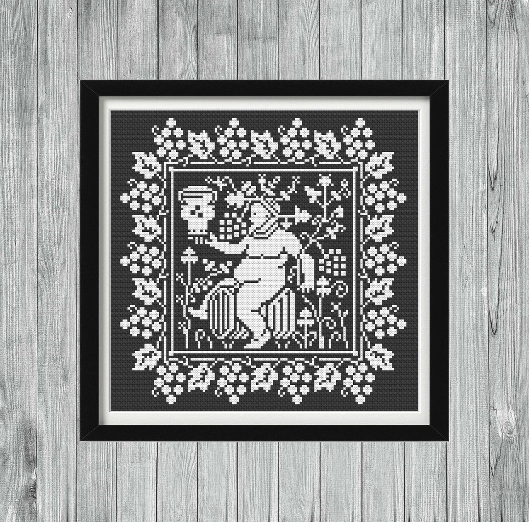 Dionysus Greek Mythology Cross Stitch Sampler, Bacchus Roman Mythology ...