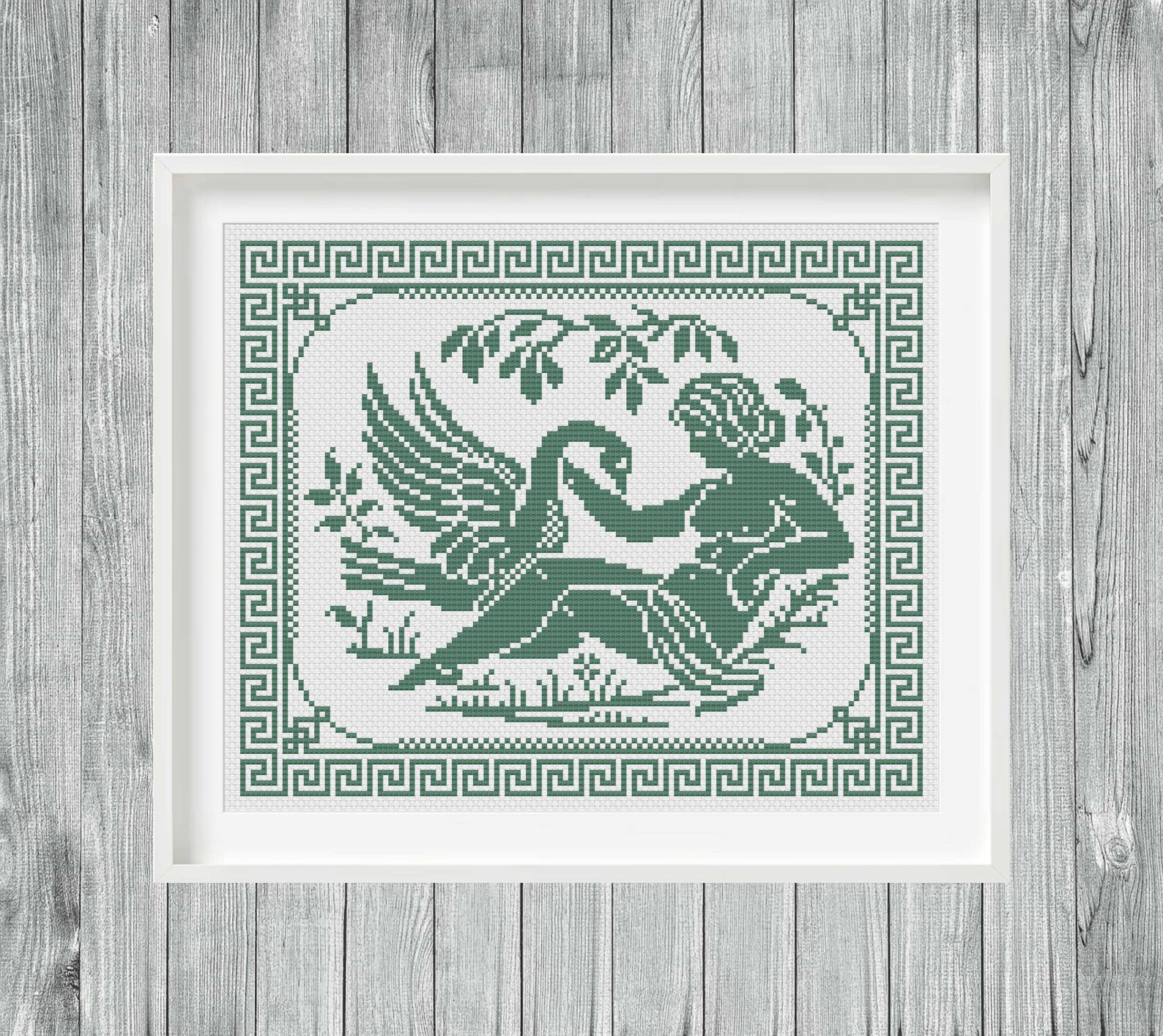 Zeus and Leda Cross Stitch Sampler, Greek Mythology (PDF Pattern) - Etsy
