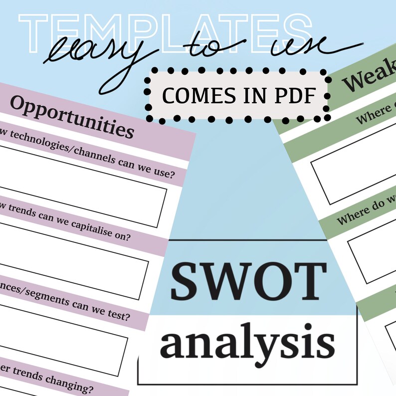 SWOT Analysis Digital Planner for Small Business - Etsy