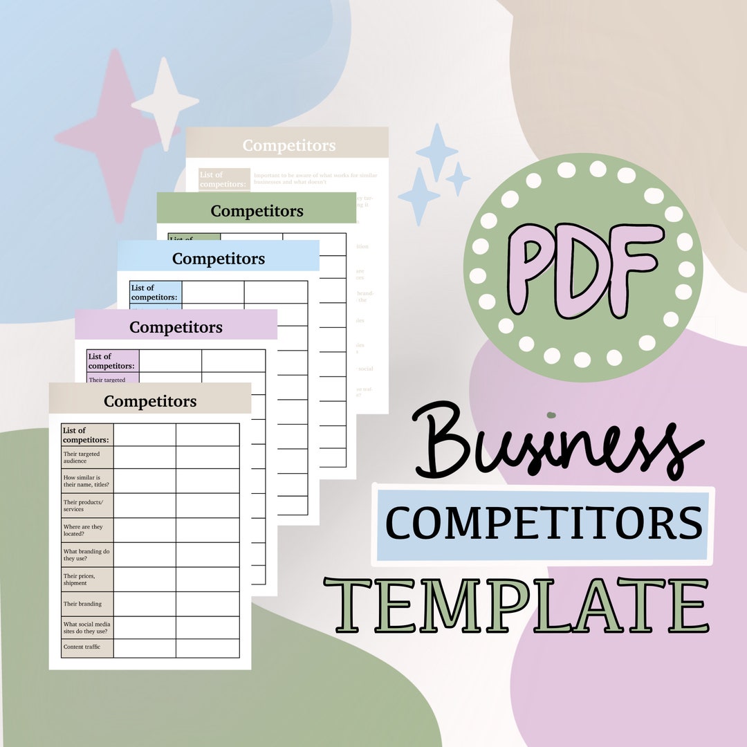 Business Competitors Digital Template | Printable - Etsy
