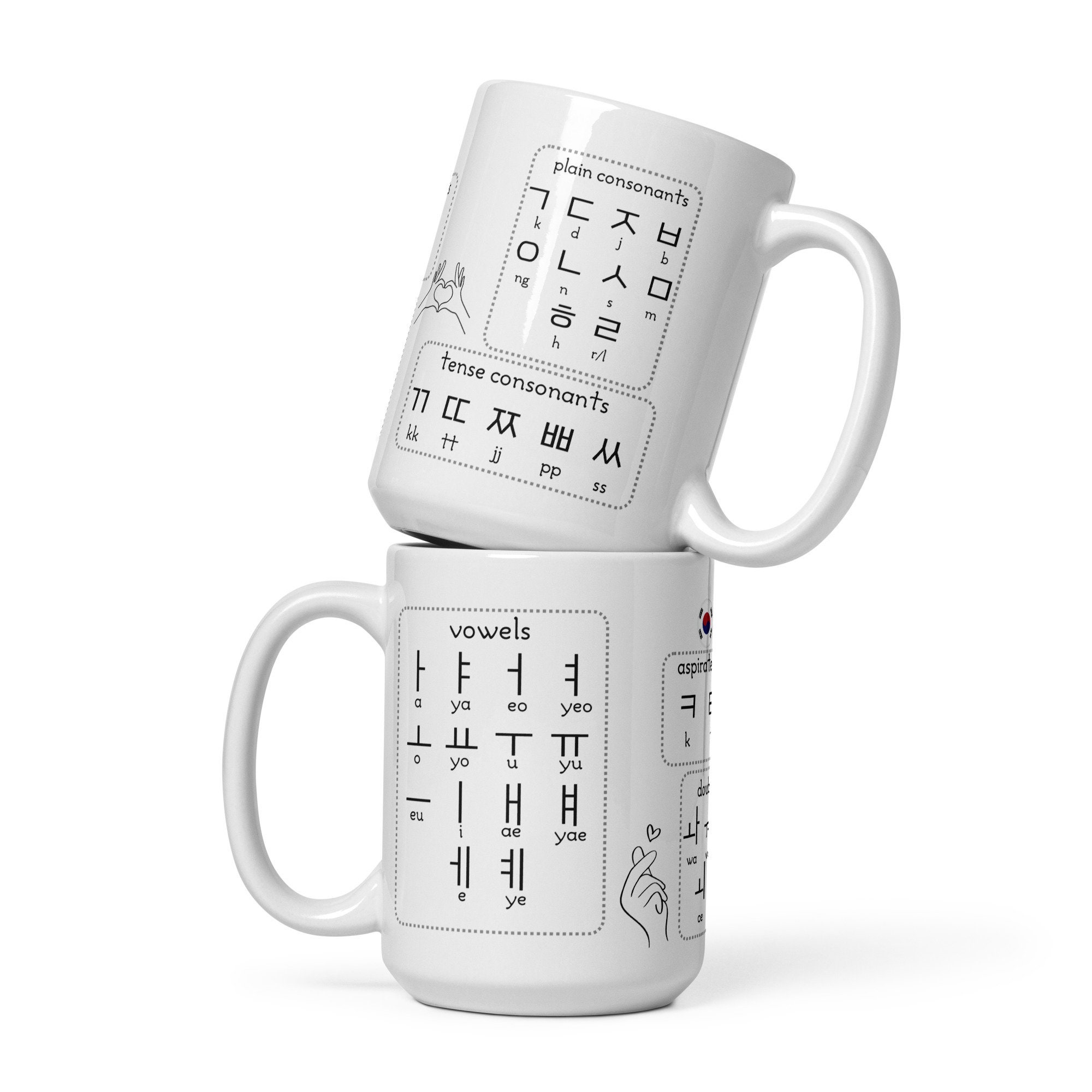 Korean Alphabet Mug, Hangeul Mug, Korean Mug, K Drama Lover Coffee Mug ...