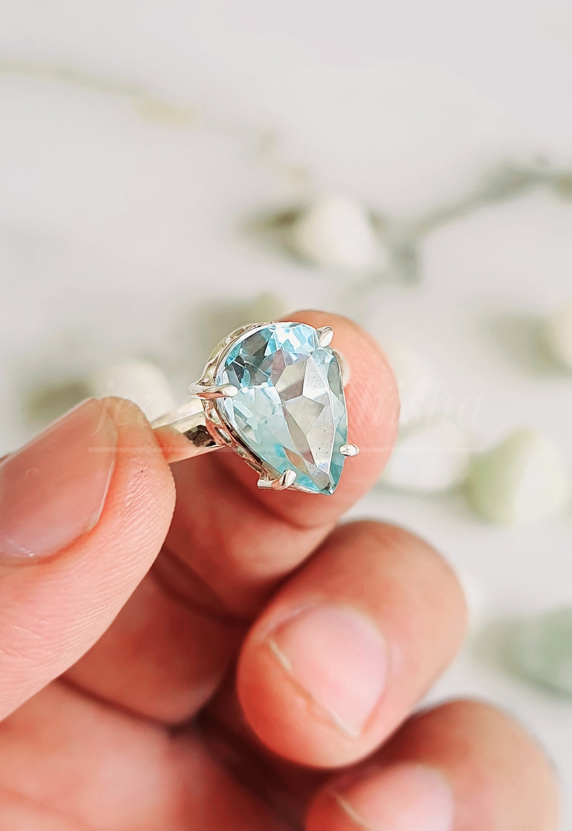 Aquamarine Ring- Handmade Ring-march Birthstone Ring-925 Sterling ...