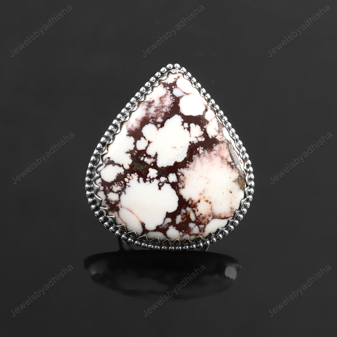 Natural Wild Horse Magnesite Ring, Native American Sterling Silver ...