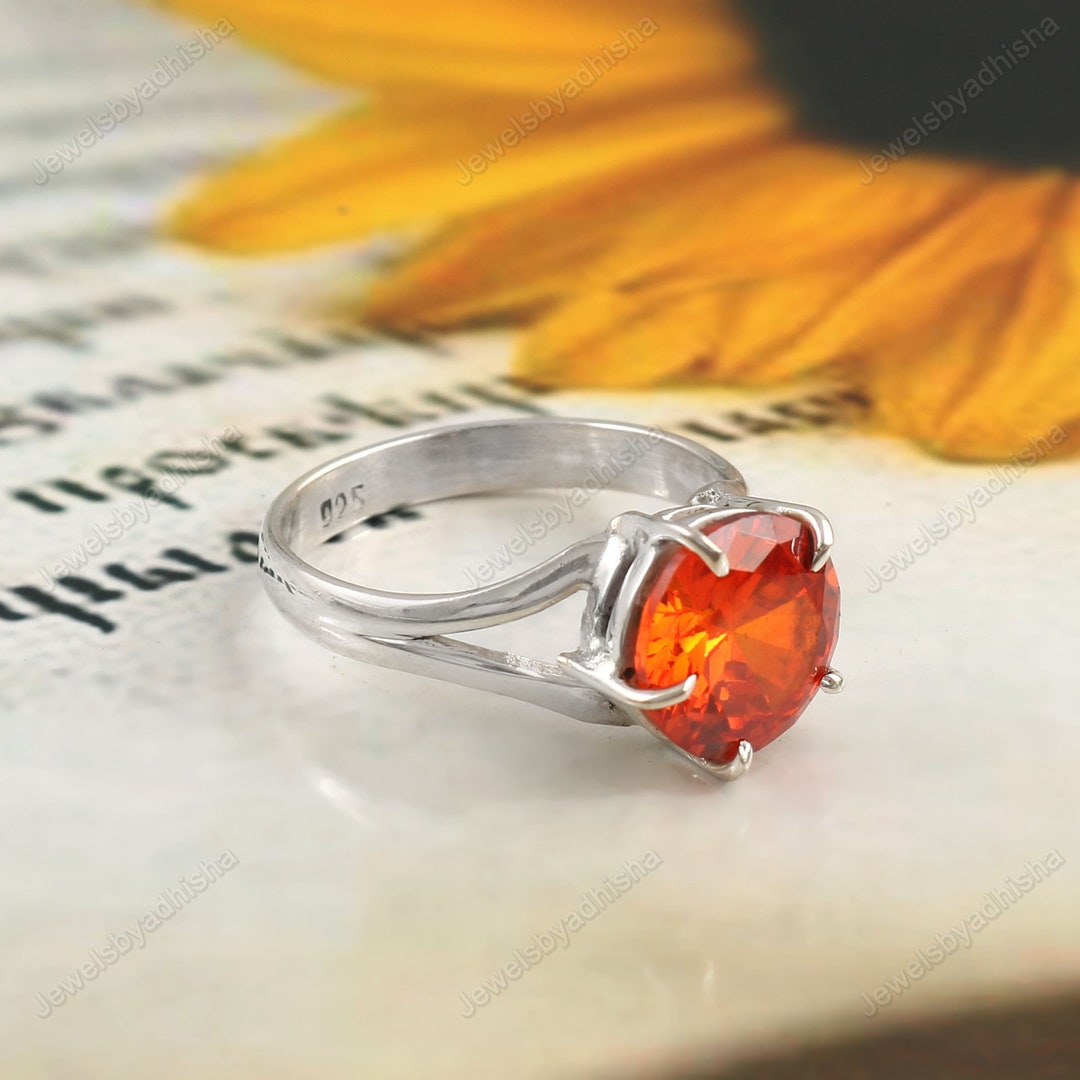 Spessartite Garnet Ring,925 Sterling Silver Ring, Handmade Ring ...