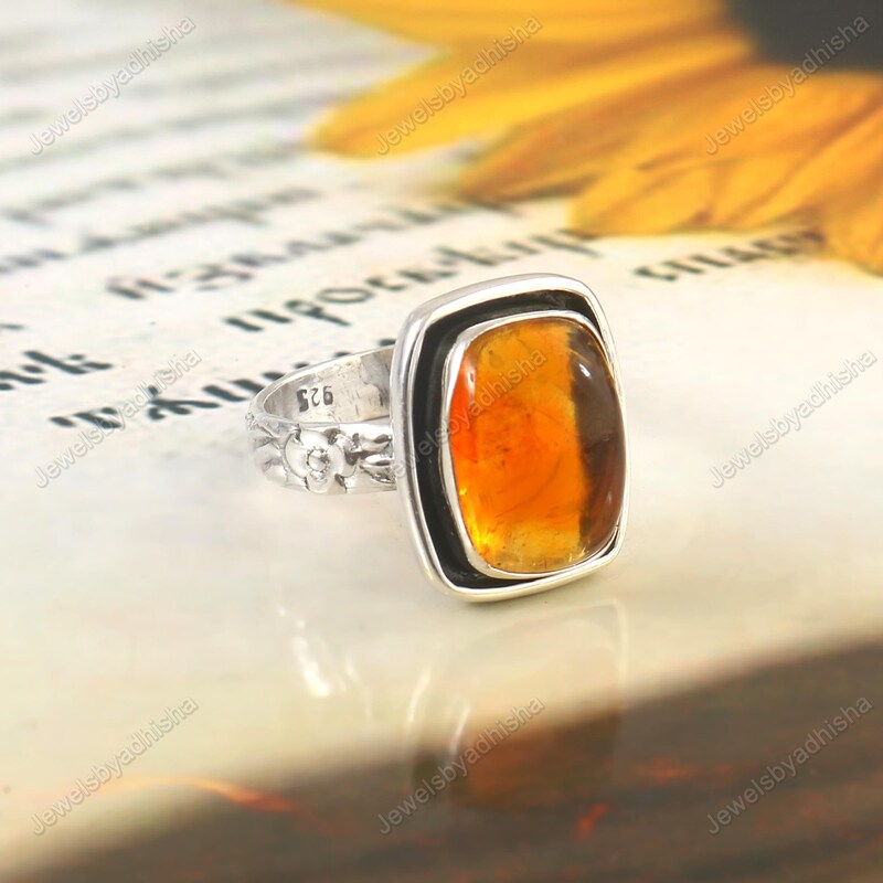 Baltic Amber Ring - Etsy