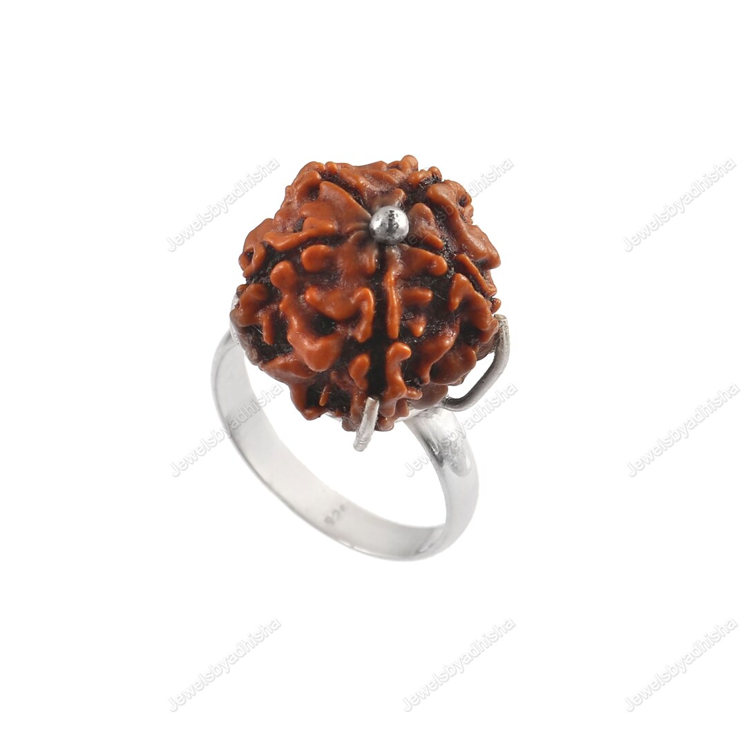 Natural Rudraksha Ring-five Faced Rudra Ring-925 Sterling - Etsy