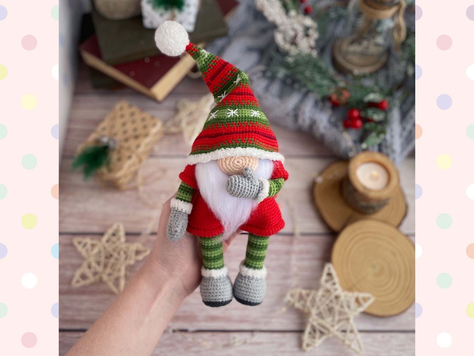 Crochet Pattern Doll Christmas Gnome. Amigurumi Pattern Gnome. TUTORIAL ...