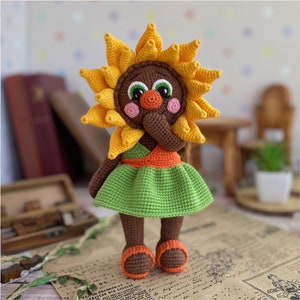 Crochet Pattern Doll Sunflower. TUTORIAL Doll Sunflower in English in ...