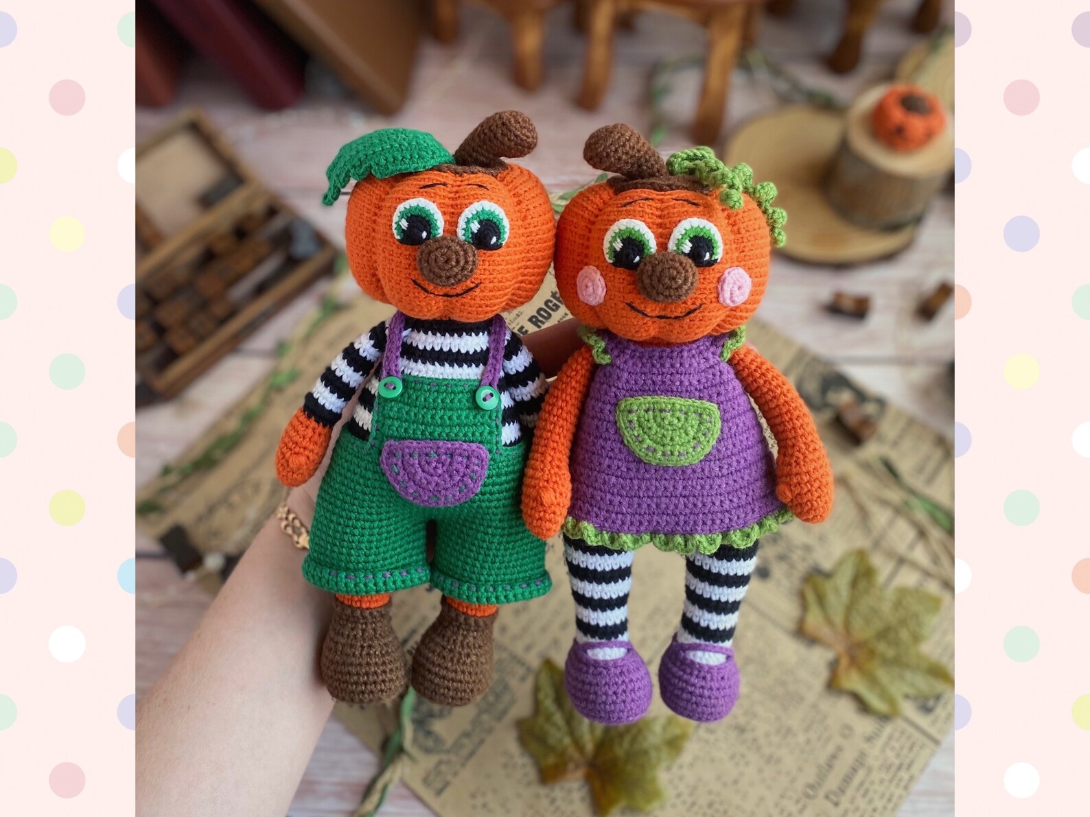 Crochet Pattern Cute Pumpkin Boy and Girl. TUTORIAL Doll - Etsy