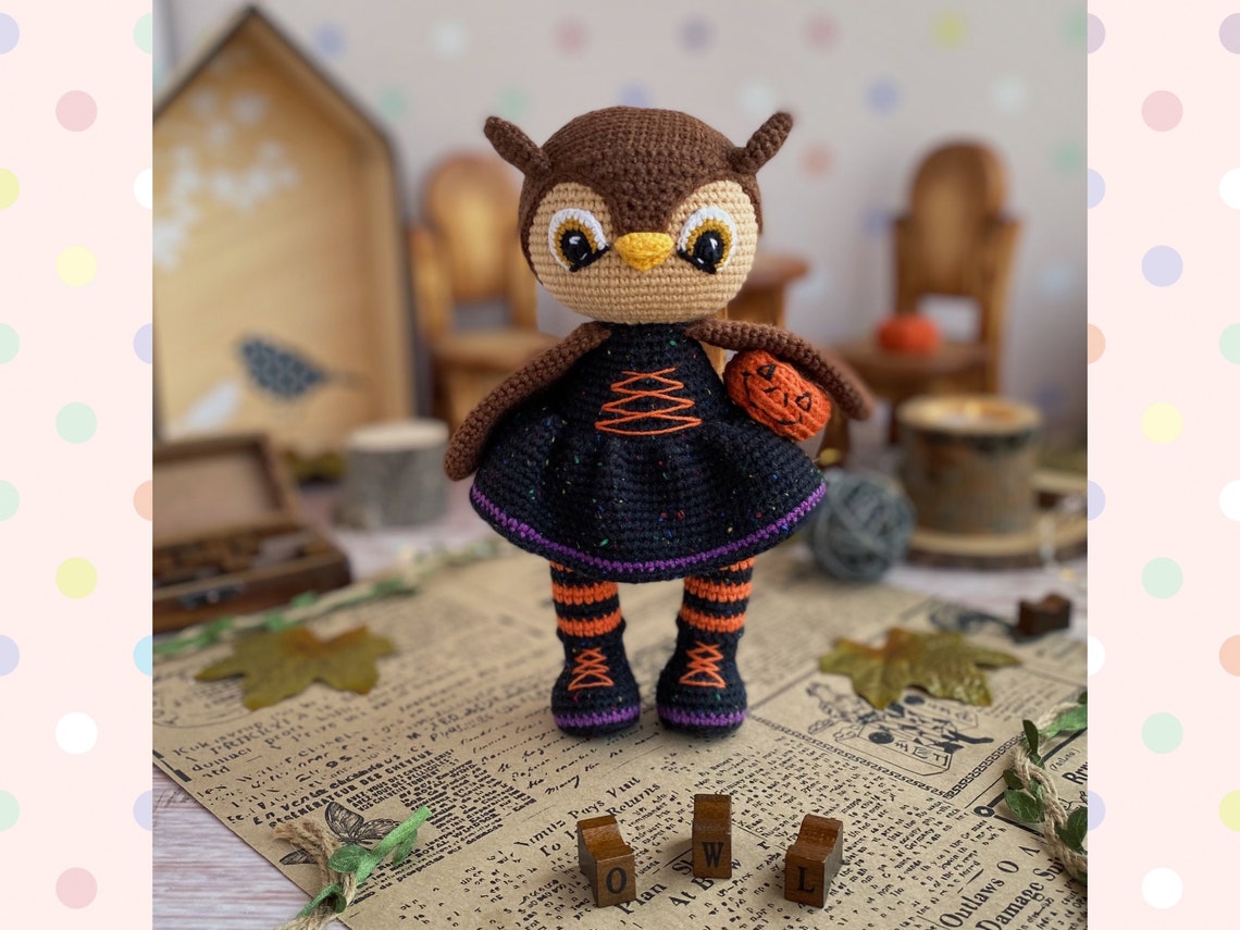 Crochet Pattern Doll Witch Owl. TUTORIAL Doll Owl in English - Etsy