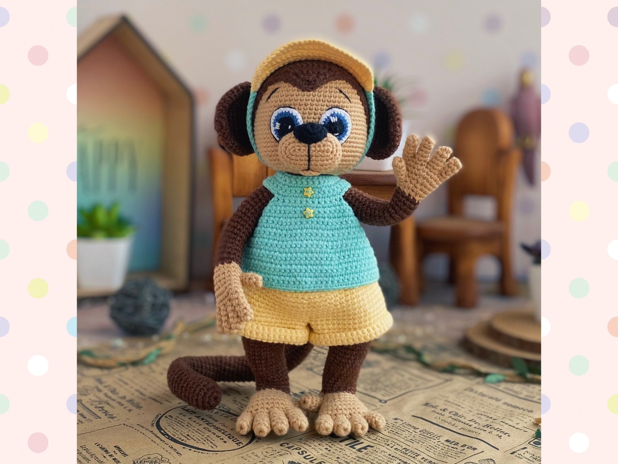 Crochet Pattern Doll Monkeys Girl and Boy. Tutorial Monkeys in English ...