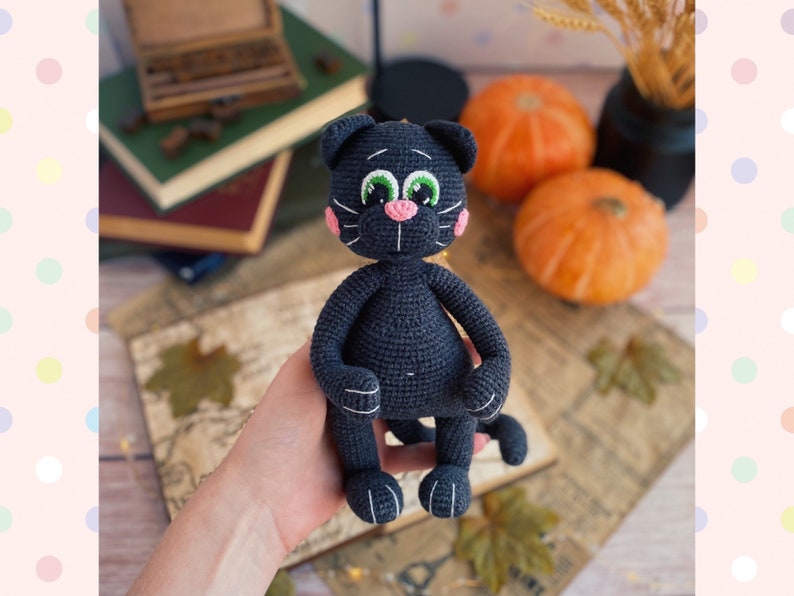 Crochet Pattern Doll Wizard Black CAT. TUTORIAL Cat in English - Etsy