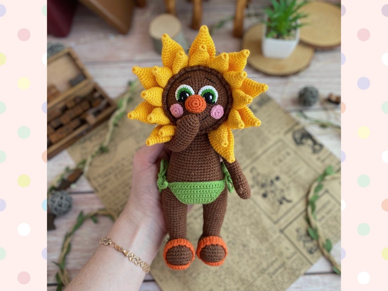 Crochet Pattern Doll Sunflower Tutorial Doll Sunflower In Etsy
