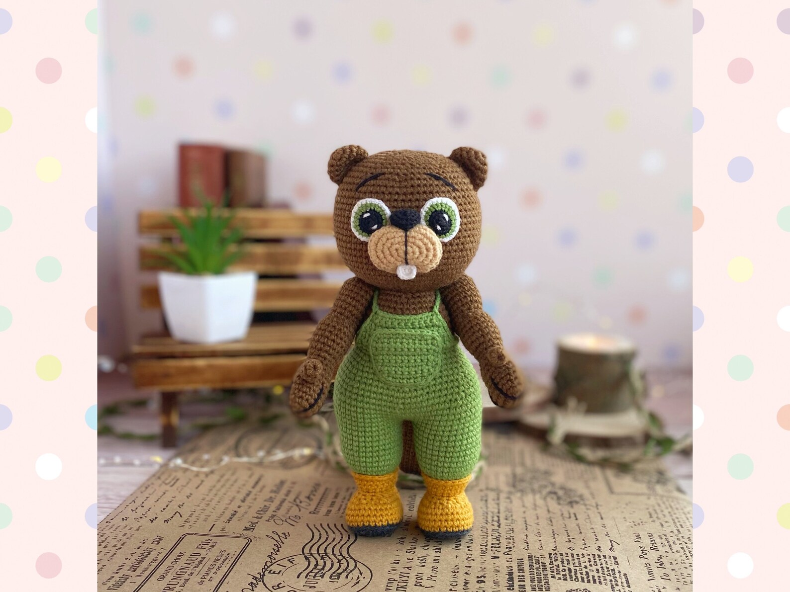Crochet Pattern Doll Beaver Builder. Tutorial Beaver in English in PDF ...