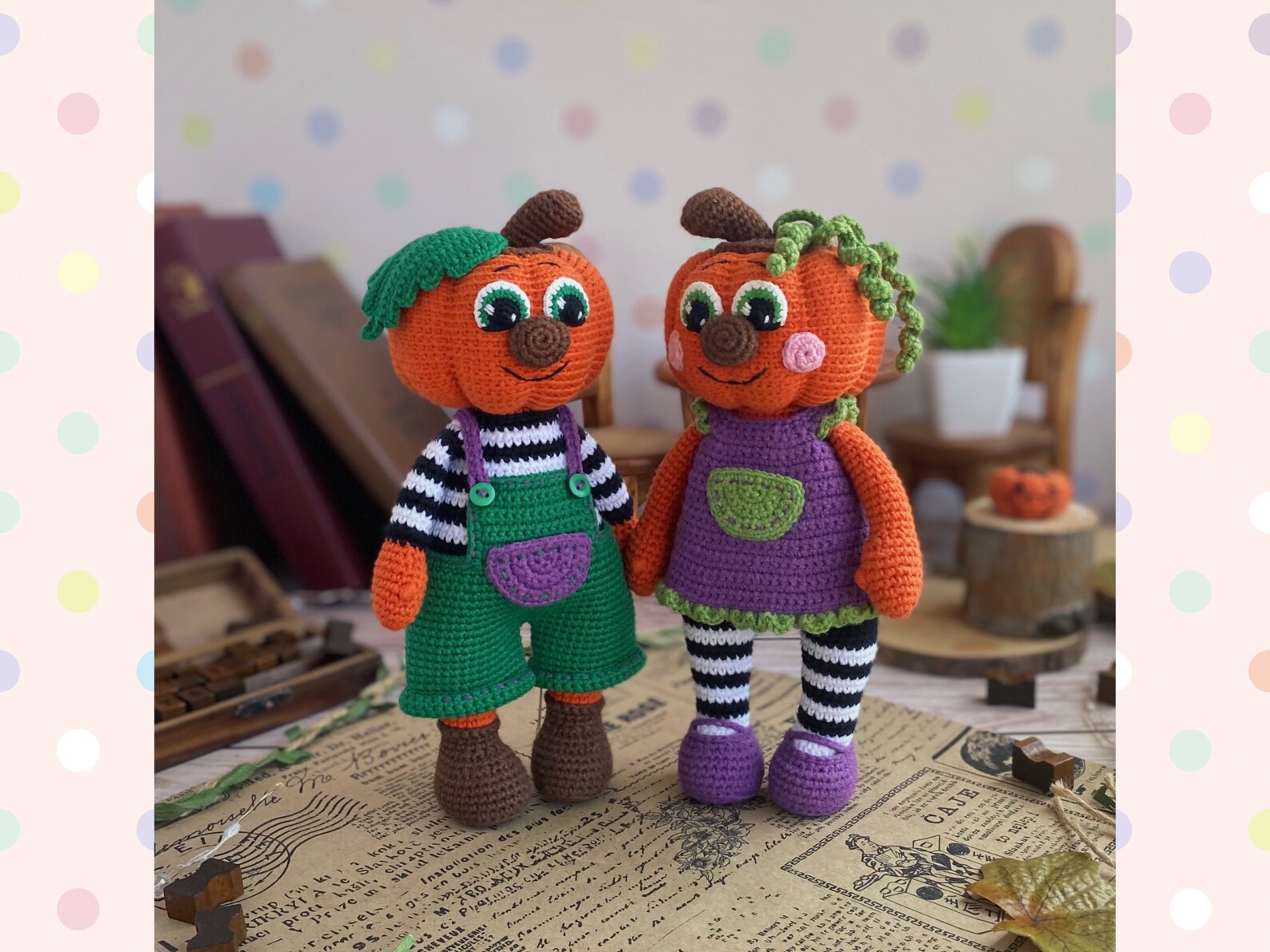 Crochet Pattern Cute Pumpkin Boy and Girl. TUTORIAL Doll - Etsy