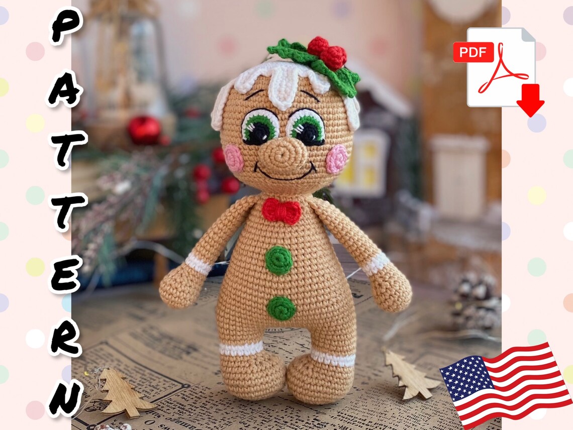 PATTERN Doll Gingerbread Man Crochet Toy. Gingerbread Man - Etsy
