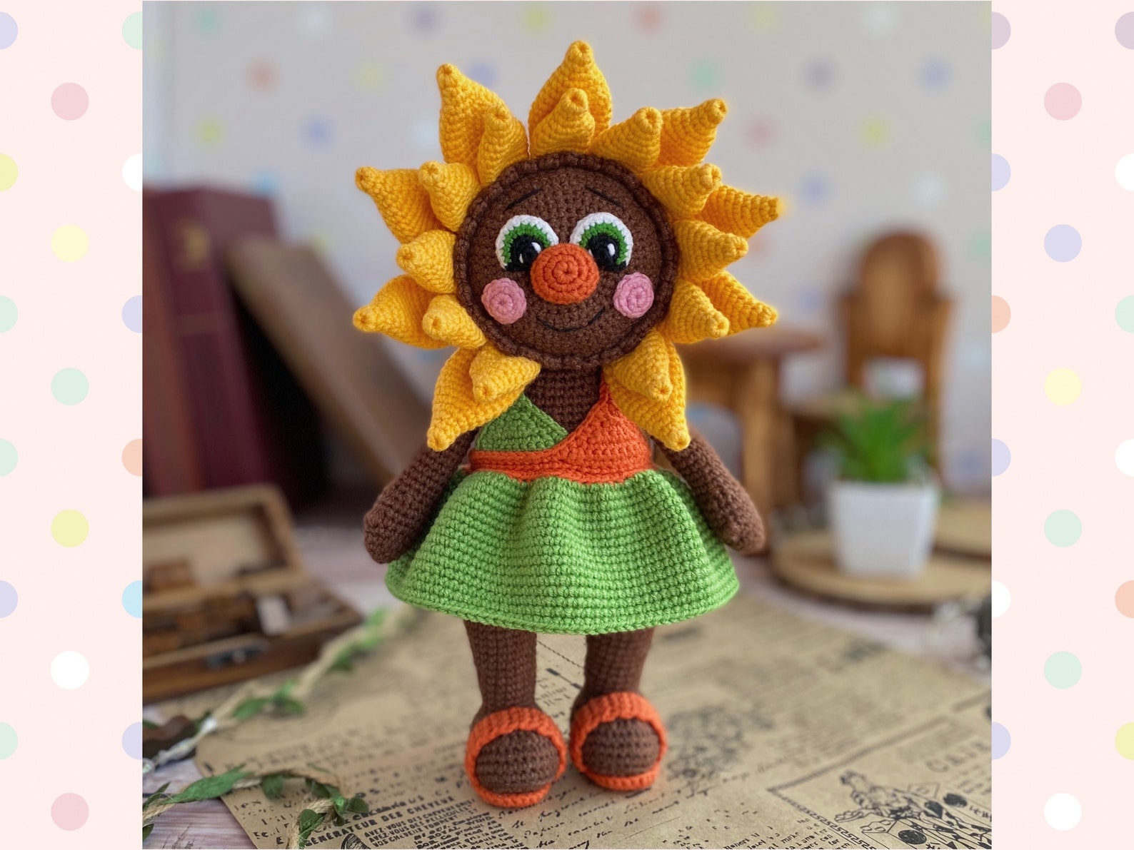 Crochet Pattern Doll Sunflower. TUTORIAL Doll Sunflower in - Etsy