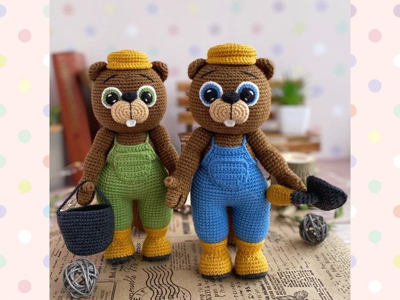 Crochet Pattern Doll Beaver Builder. Tutorial Beaver in - Etsy