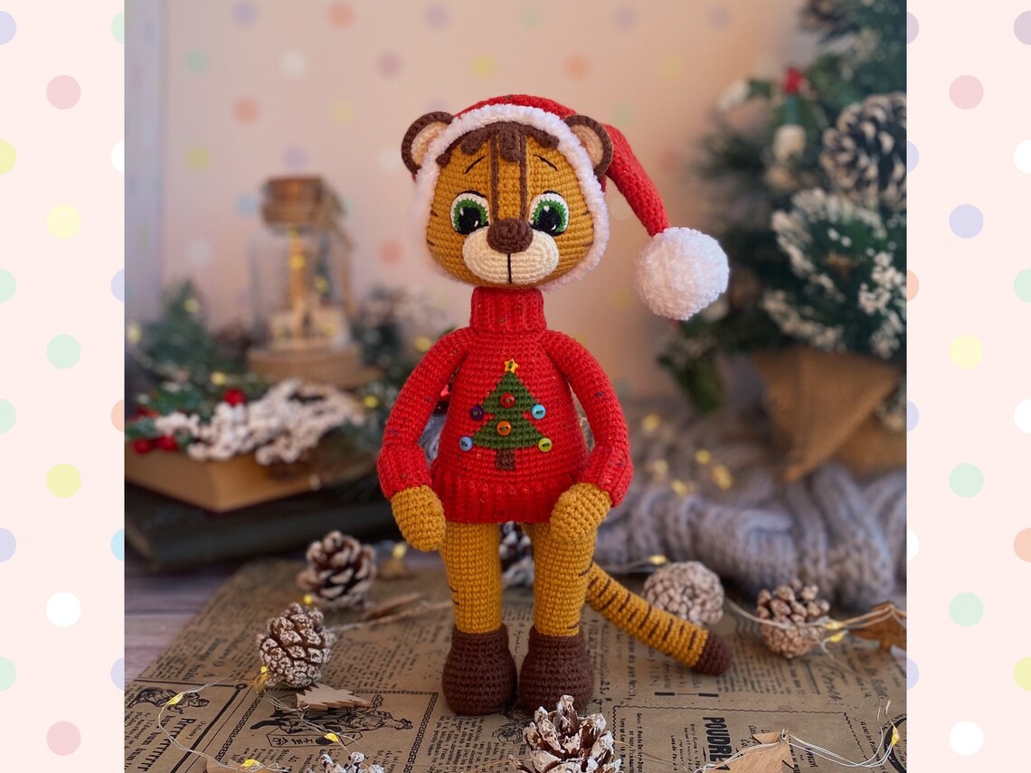 Crochet Pattern Doll Christmas Tiger. Amigurumi Pattern Tiger. TUTORIAL ...